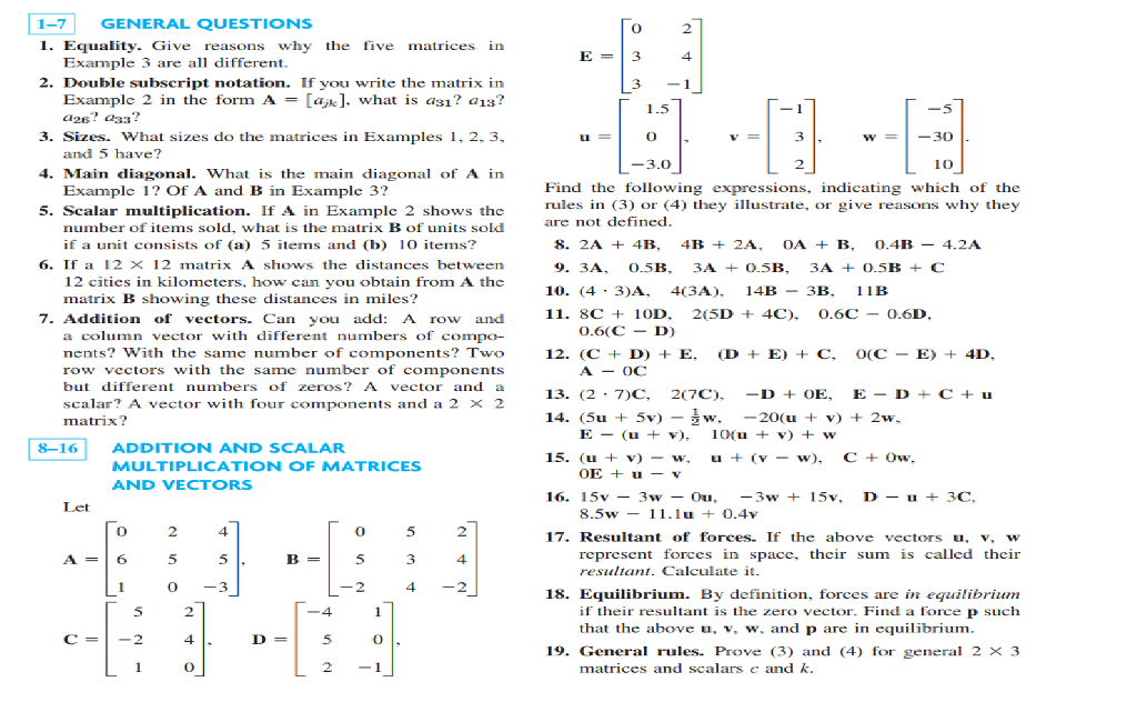 Solved 1-7 GENER 1-7 GENERAL QUESTIONS I. Equality. Give | Chegg.com