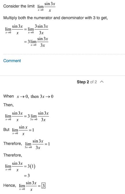 Solved Consider the limit lim_x rightarrow 0 sin 3x/x | Chegg.com