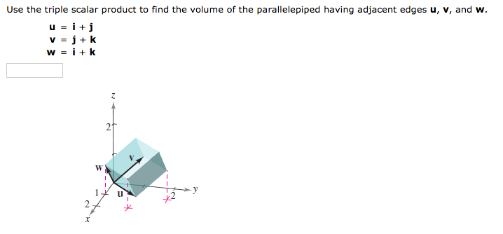 Solved Use the triple scalar product to find the volume of | Chegg.com