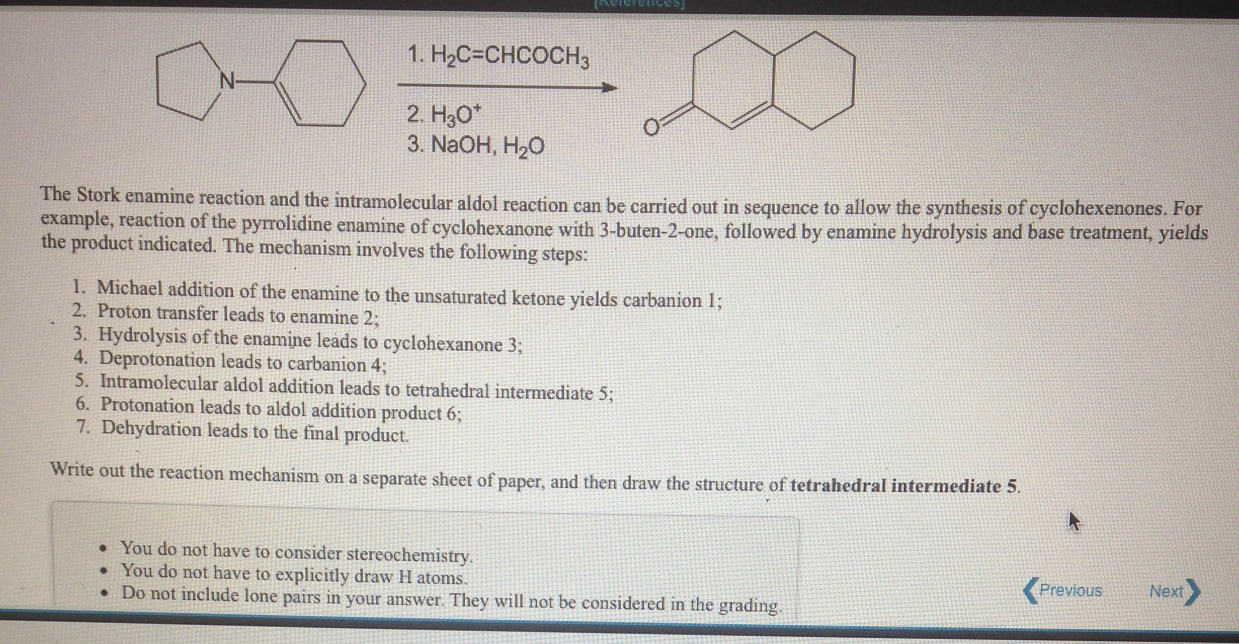 Solved The Stork enamine reaction and the intramolecular | Chegg.com