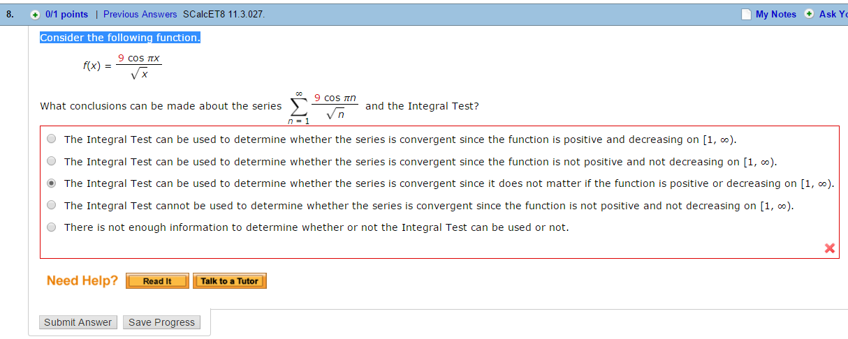 Solved Consider the following function. f(x) = 9 cos phi | Chegg.com