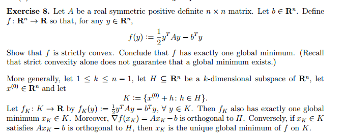 Solved Let A be a real symmetric positive definite n times n | Chegg.com
