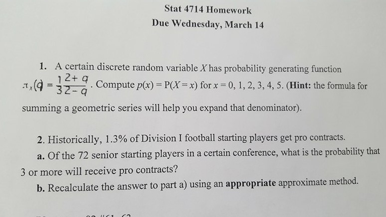 Solved Stat 4714 Homework Due Wednesday, March 14 1. A | Chegg.com