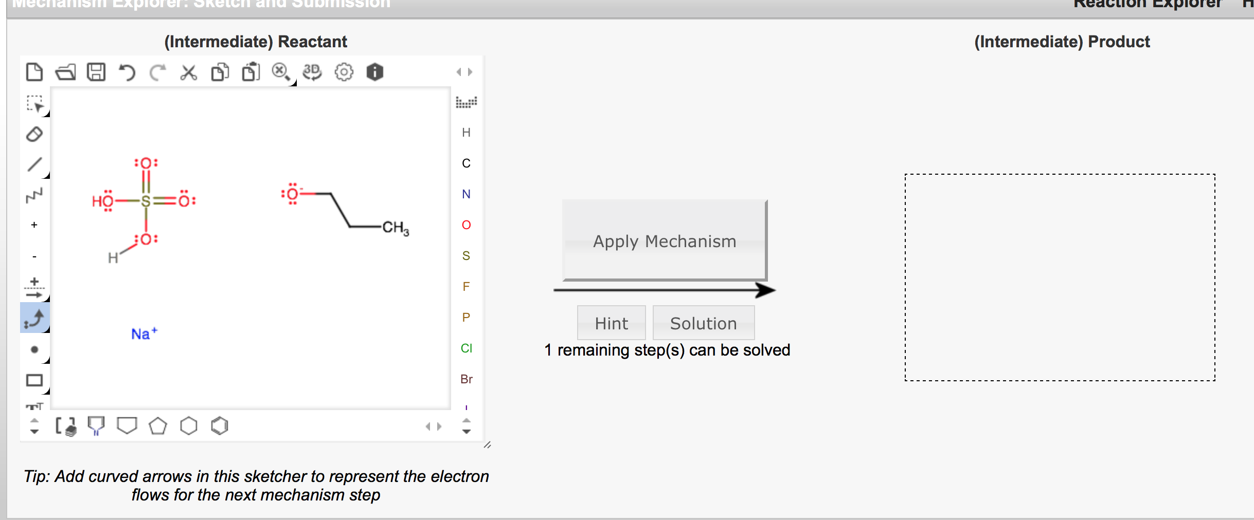 Solved (Intermediate) Reactant O HO SEO: CH Na rTNT Tip: Add | Chegg.com