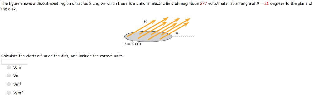 Solved The figure shows a disk-shaped region of radius 2 cm, | Chegg.com