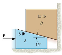 Solved If a horizontal force P=12 lb is applied to block A, | Chegg.com