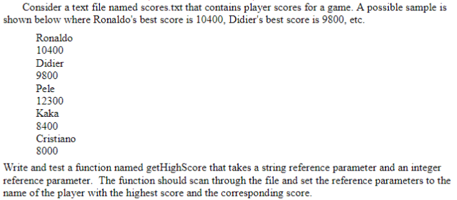 Solved Consider a text file named scores.txt that contains | Chegg.com