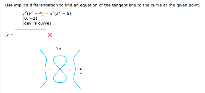 Solved Use implicit differentiation to find an equation of | Chegg.com