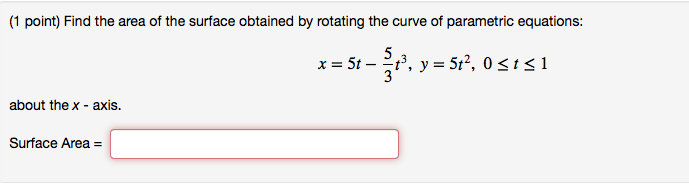 Solved Find the area of the surface obtained by rotating the | Chegg.com
