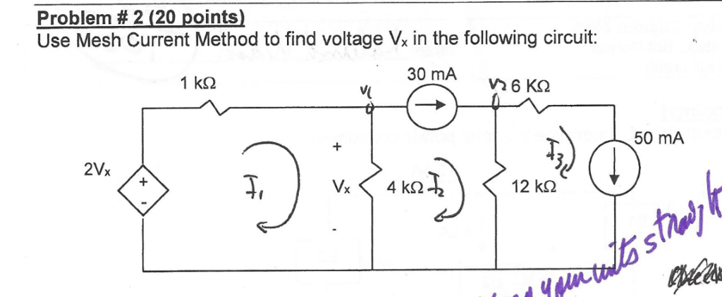 Solved Problem 2 (20 points Use Mesh Current Method to find | Chegg.com