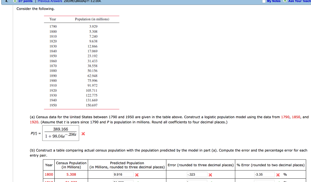 Solved Consider the following. (a) Census data for the | Chegg.com Solved Consider the following. (a) Census data for the | Chegg.com