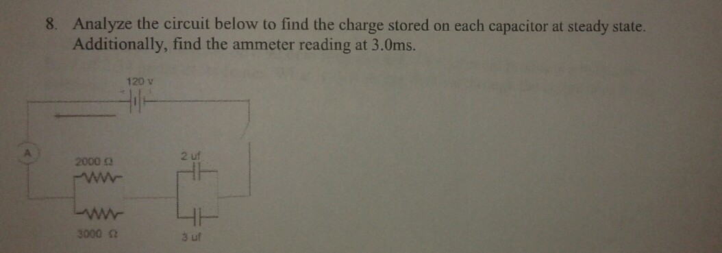 Solved Analyze the circuit below to find the charge stored | Chegg.com