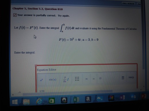 Solved Chapter 5, Section 5.3, Question 010 2 Your answer is | Chegg.com