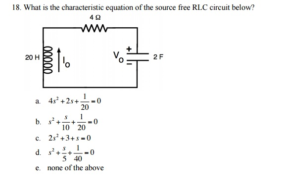 Solved What is the characteristic equation of the source | Chegg.com