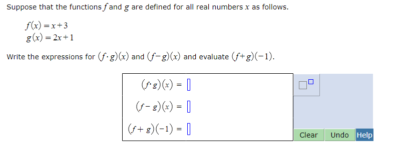 Solved Suppose that the functions f and g are defined for | Chegg.com