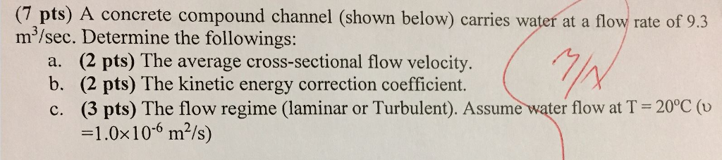 Solved Open Channel Flow Homework | Chegg.com
