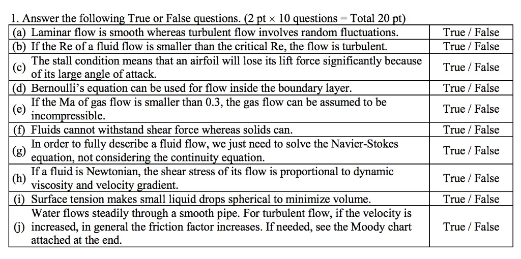 Solved Answer the following True or False questions. (a) | Chegg.com
