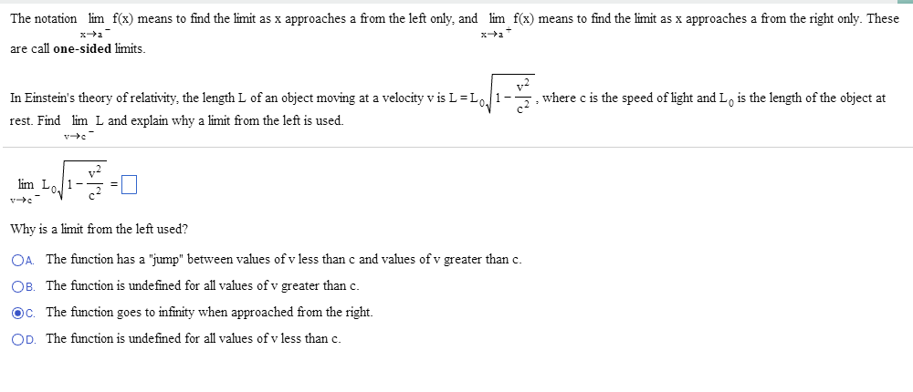 Solved The notation means to find the limit as x approaches | Chegg.com