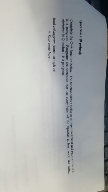 Solved Question 2 18 points): Complete the C++ function | Chegg.com