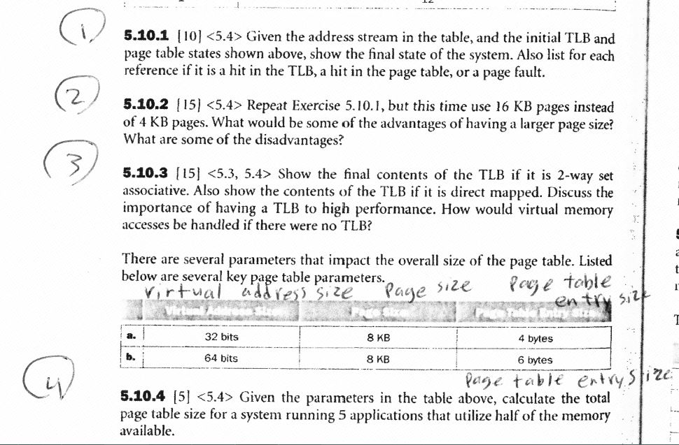 As described in Section 5.4, virtual memory uses a | Chegg.com