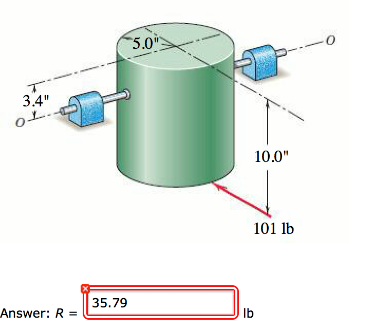 Solved The solid homogeneous cylinder weighs 230 lb and is | Chegg.com