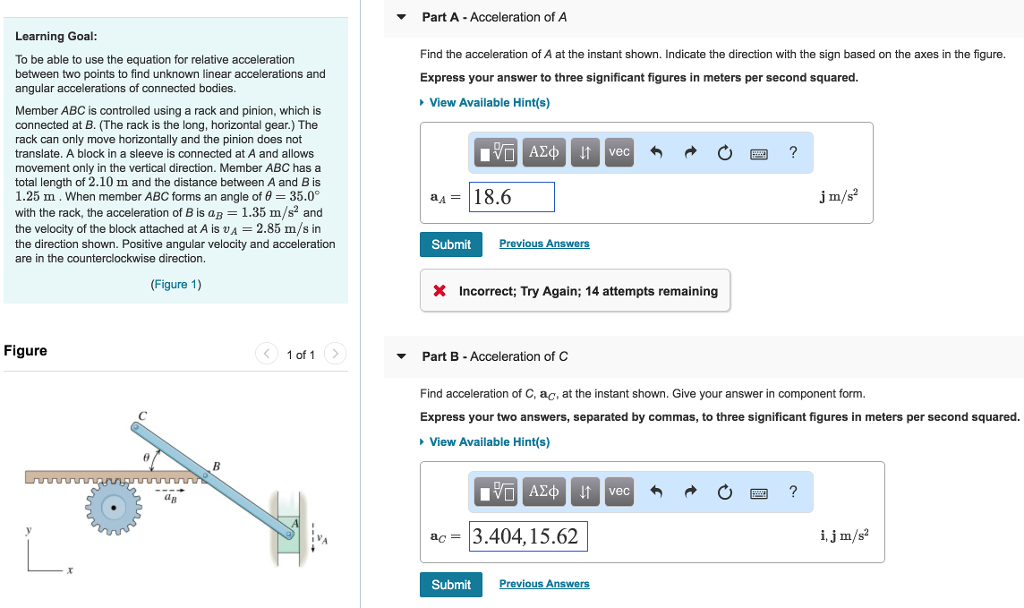 Solved Part A - Acceleration of A Learning Goal To be able | Chegg.com