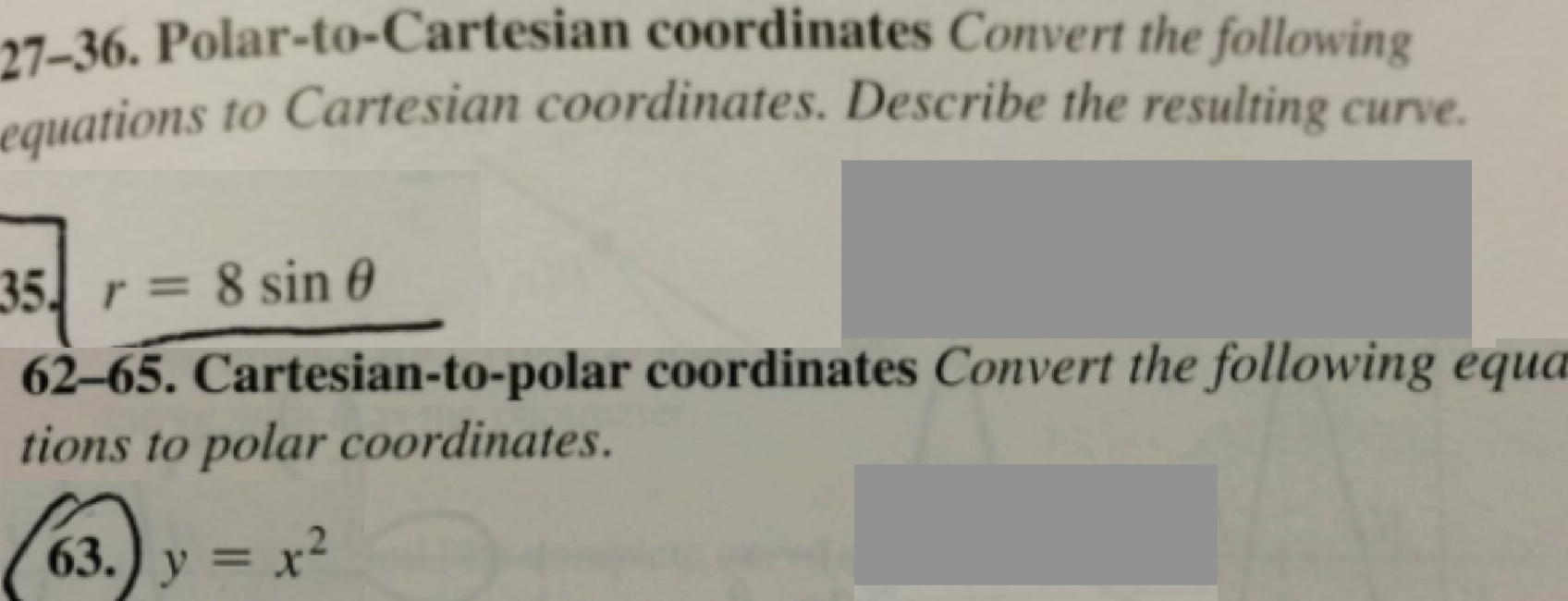 Solved 27 -36. Polar to Cartesian coordinates Convert the | Chegg.com