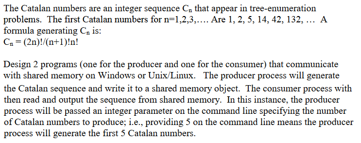 Solved The Catalan numbers are an integer sequence Cn that | Chegg.com