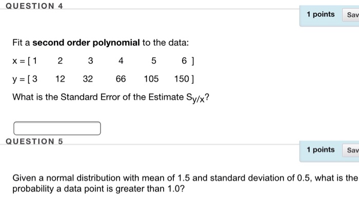 Solved Fit a second order polynomial to the data: What is | Chegg.com