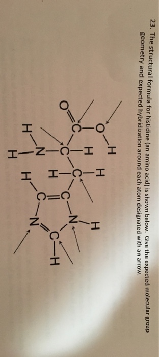 Solved The structural formula for histidine (an amino acid) | Chegg.com