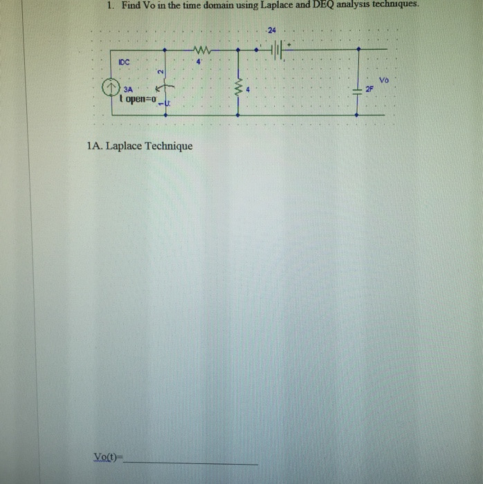 Solved Find vout in the time domain using both the Laplace | Chegg.com