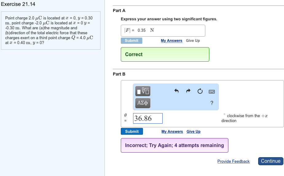 Solved Point charge 2.0 mu C is located at x = 0, y = 0.30 | Chegg.com
