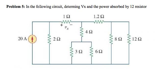 Solved In the following circuit determine Vx and power | Chegg.com