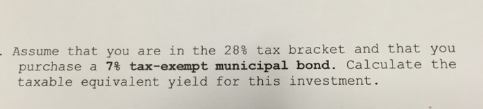 Solved Assume that you are in the 28% tax bracket and that | Chegg.com