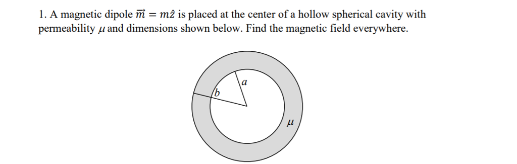 Solved I. A magnetic dipole m = m2 is placed at the center | Chegg.com Solved I. A magnetic dipole m = m2 is placed at the center | Chegg.com