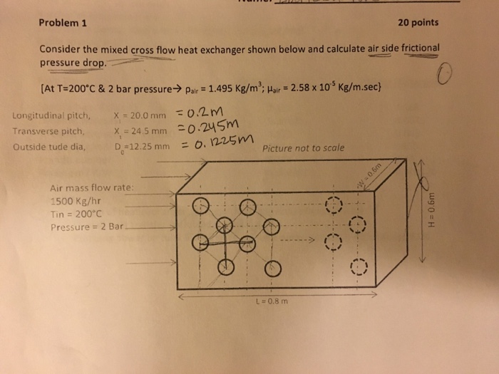 Solved Consider the mixed cross flow heat exchanger shown | Chegg.com