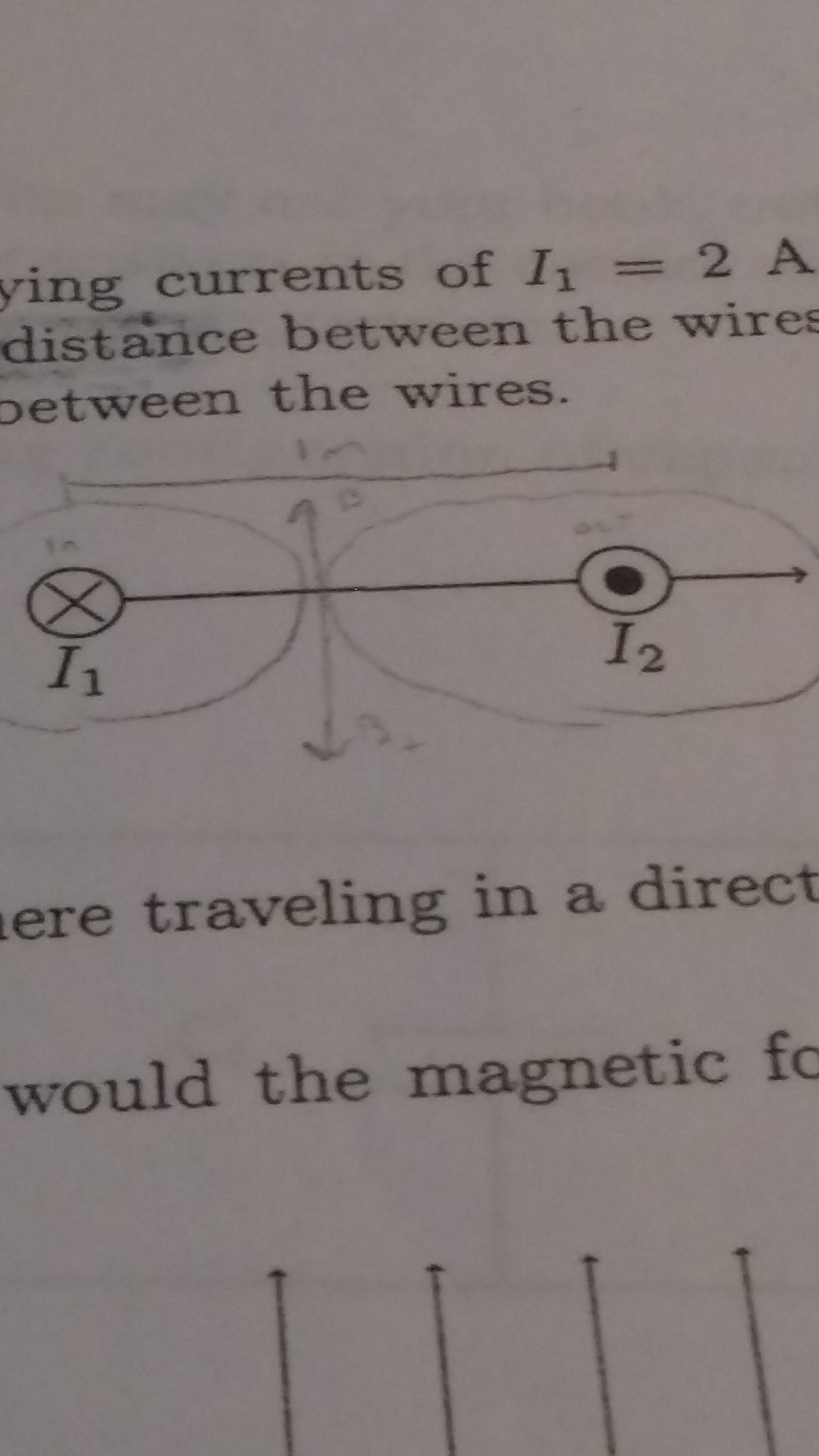 Solved Consider two wires carrying currents of I1 = 2 A and | Chegg.com