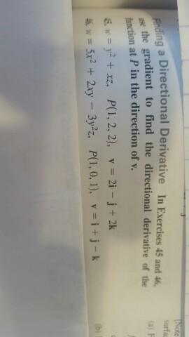 Solved Finding a Directional Derivative. In Exercises 45 and | Chegg.com