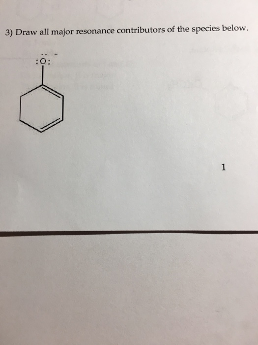 Solved Draw all major resonance contributors of the species | Chegg.com