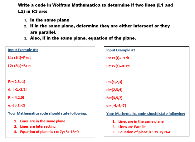 Solved Write a code in Wolfram Mathematica to determine if | Chegg.com