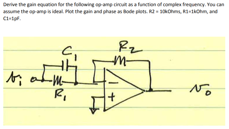 Solved Derive the gain equation for the following op-amp | Chegg.com