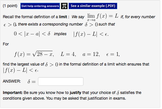 Solved Recall the formal definition of a limit: We say lim_x | Chegg.com