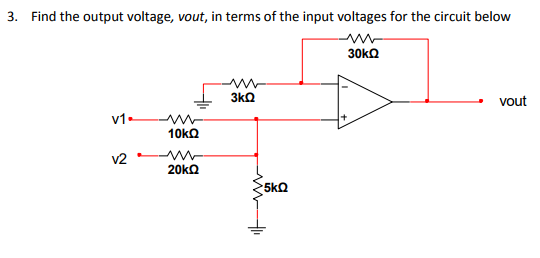 Solved Find the output voltage, vout, in terms of the input | Chegg.com