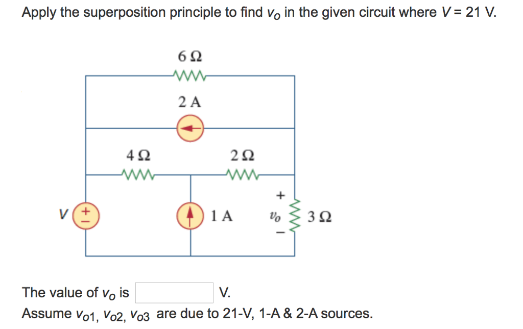 Solved Apply the superposition principle to find v_0 in the | Chegg.com