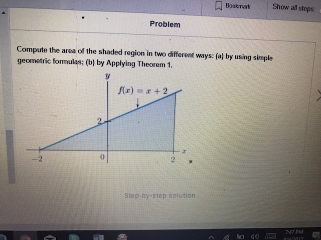 Solved Compute The Area Of The Shaded Region In Two Chegg