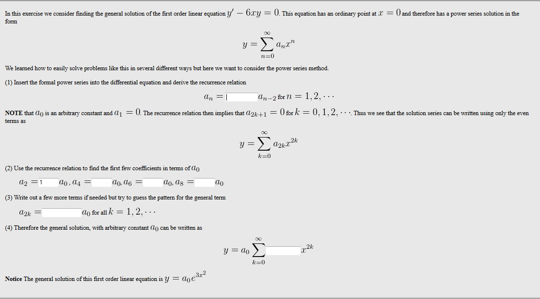 Solved In this exercise we consider finding the general | Chegg.com