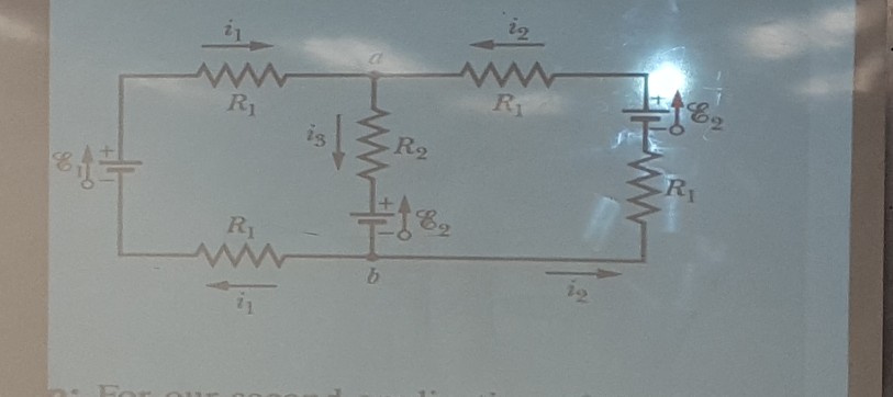 Solved E1=3v E2=6v R1=2 ohms R2=4 ohms Find the current in | Chegg.com