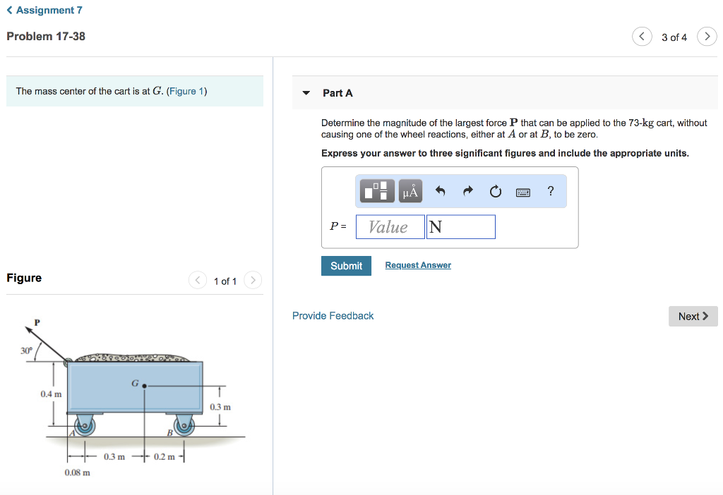 Solved くAssignment 7 Problem 17-38 3 of 4> The mass center | Chegg.com