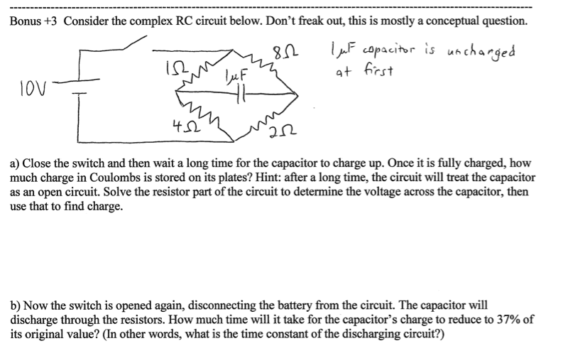 Solved Consider the complex RC circuit below. Don't freak | Chegg.com