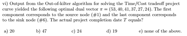 Solved Output from the Out-of-kilter algorithm for solving | Chegg.com